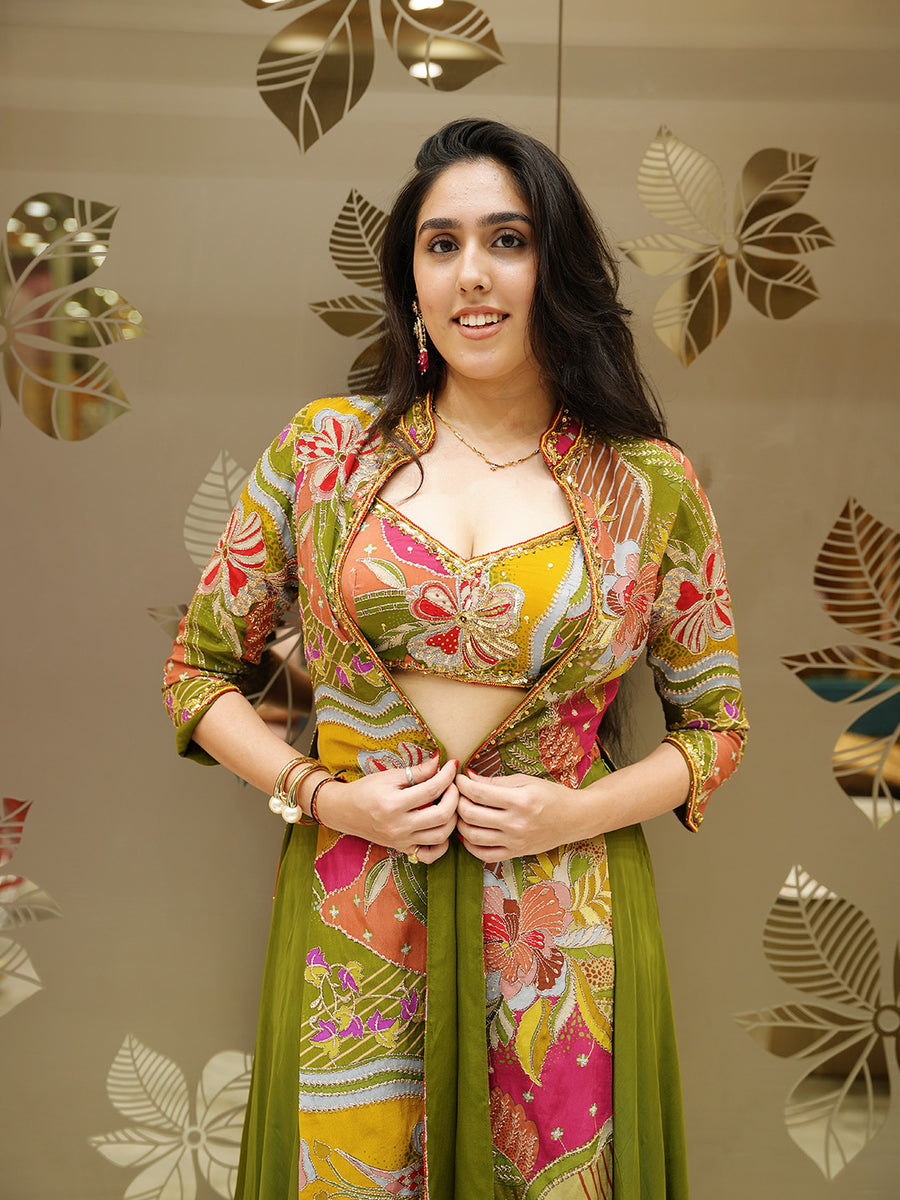 Olive Mist Ensemble – Tirumala Designers