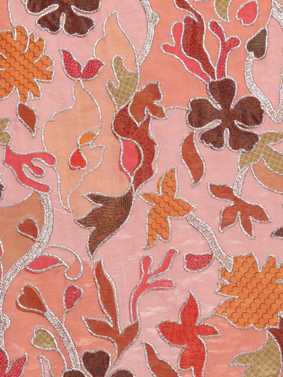 Monochrome Peach Floral Fabric – Tirumala Designers