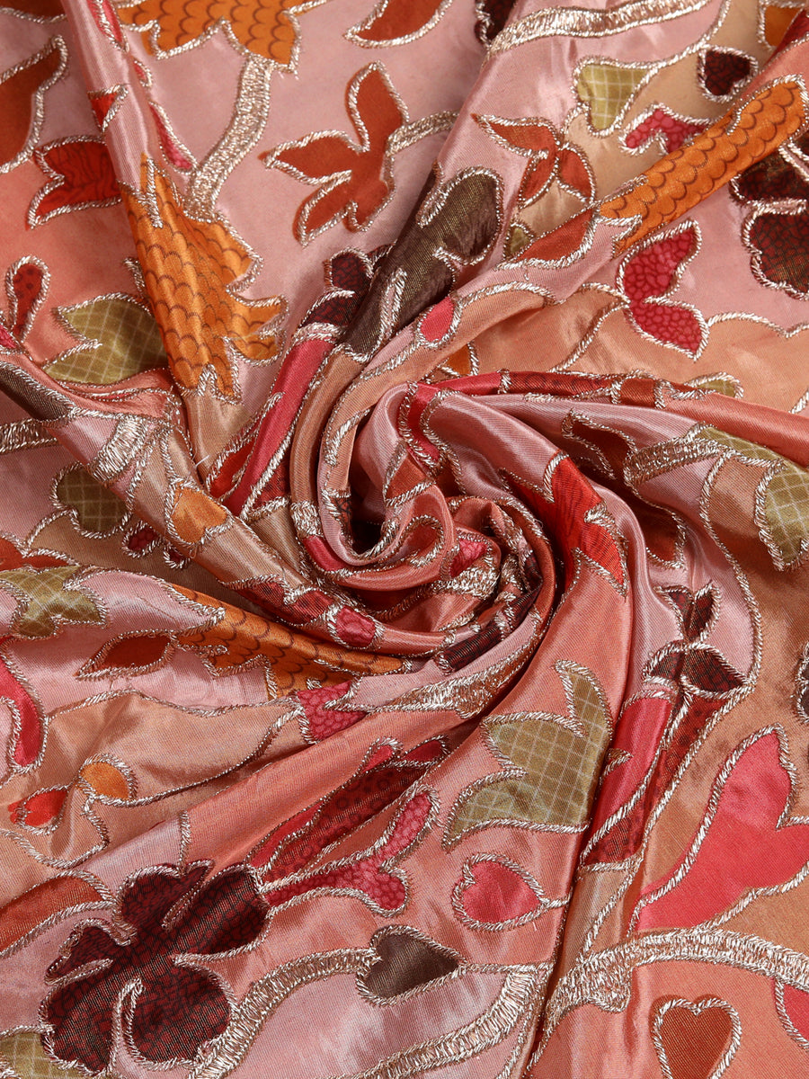 Monochrome Peach Floral Fabric – Tirumala Designers