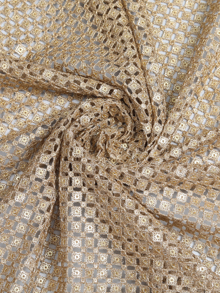 Magnificent Golden Cutwork Fabric – Tirumala Designers