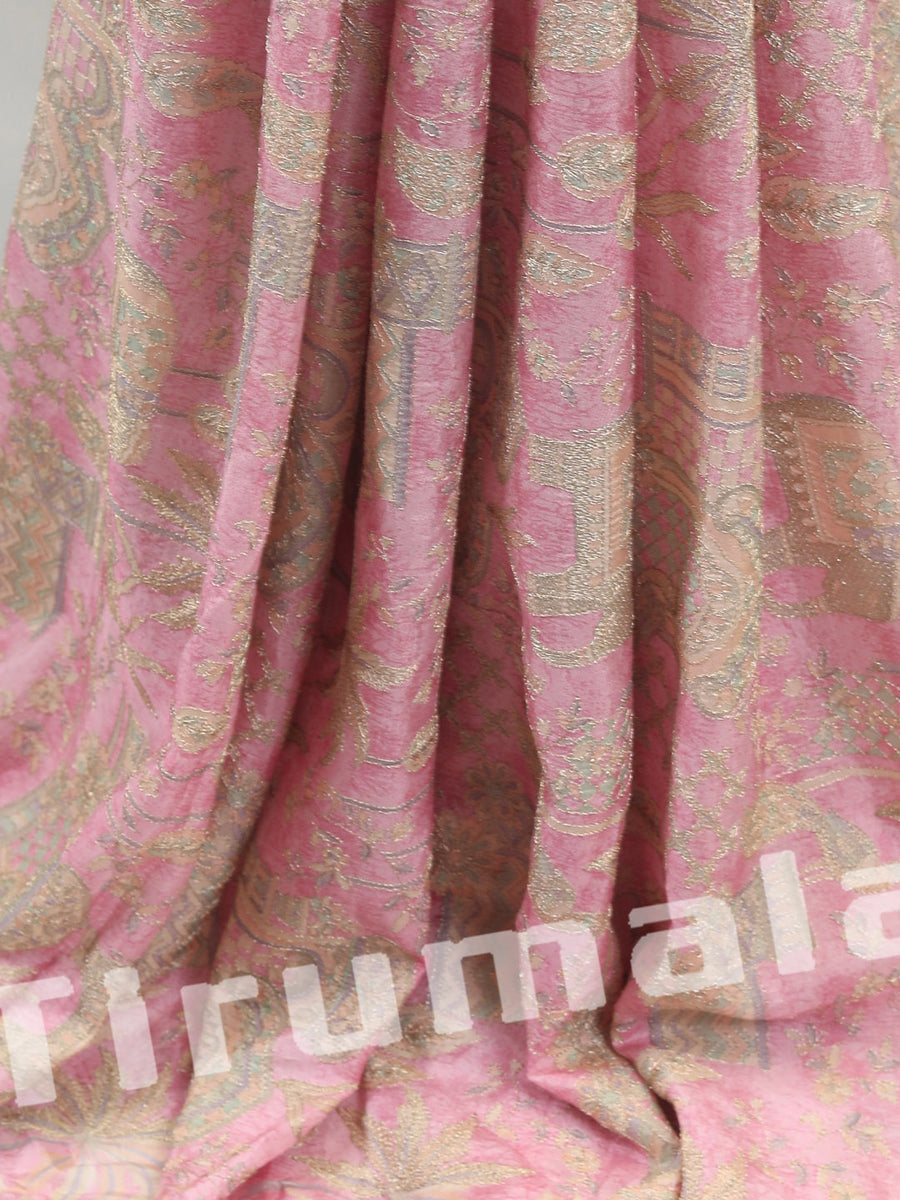 Pink Ari Work Dola Silk Material – Tirumala Designers