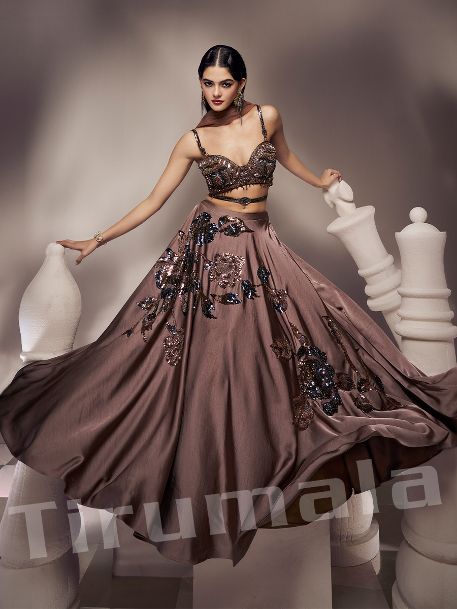 Ivory Silk Handwork Traditional Lehenga – Tirumala Designers