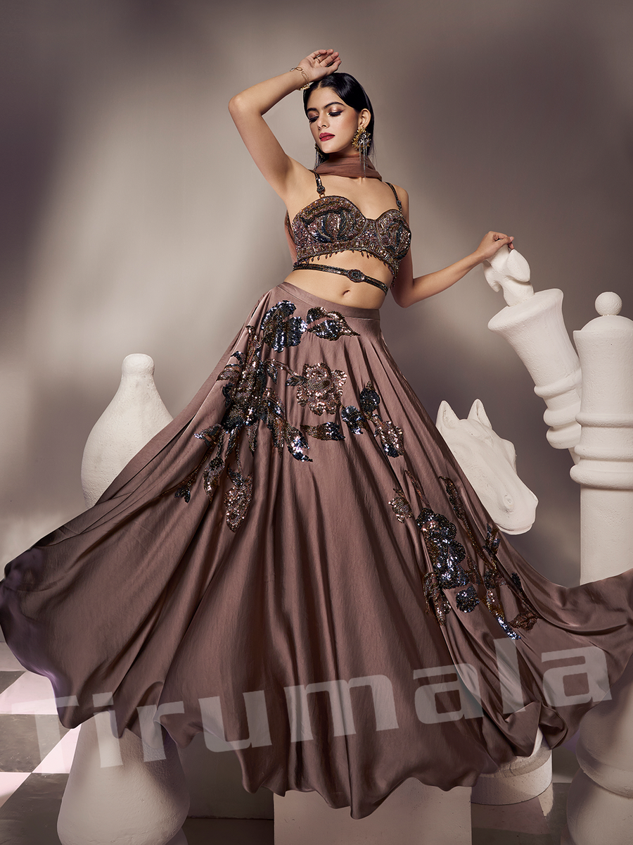 Ivory Silk Handwork Traditional Lehenga – Tirumala Designers
