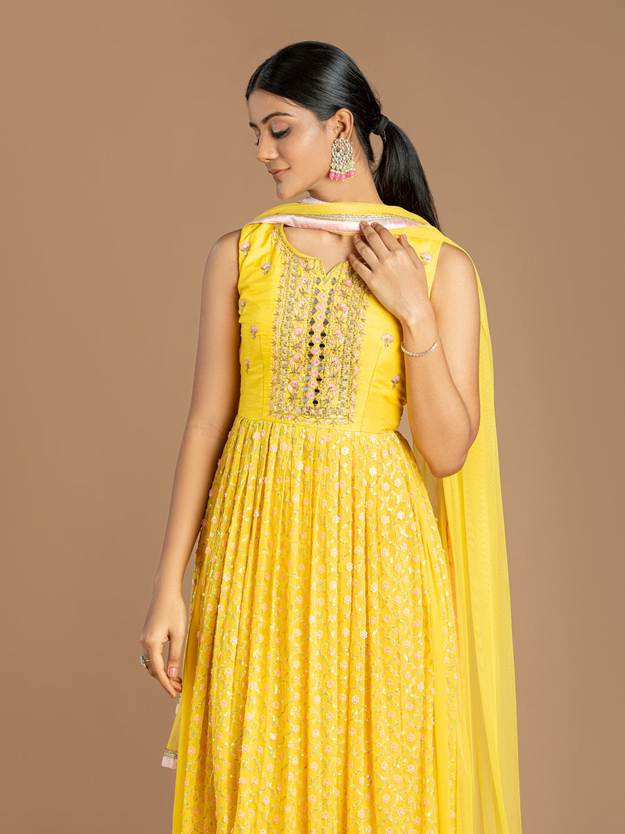 Yellow Sharara Set – Tirumala Designers